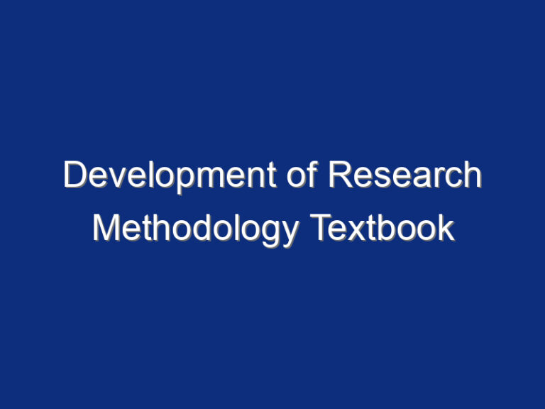 Development of Research Methodology Textbook Based-On Contextual ...