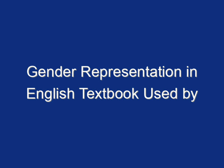 Gender Representation in English Textbook Used by Senior High School ...