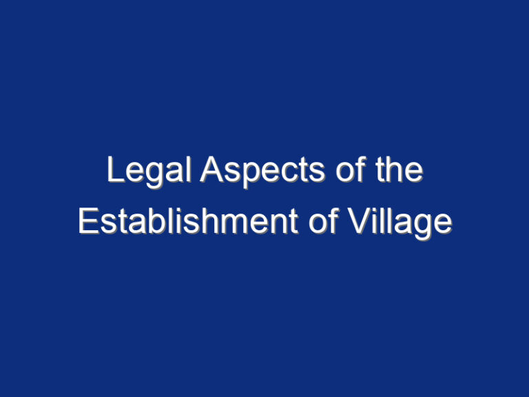 Legal Aspects of the Establishment of Village Regulations on ...
