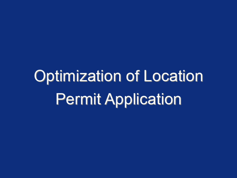 Optimization of Location Permit Application Services Through Online ...
